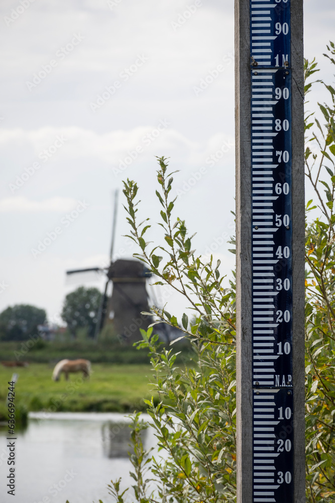 Water management in action in the Netherlands. The green grassy polder ...