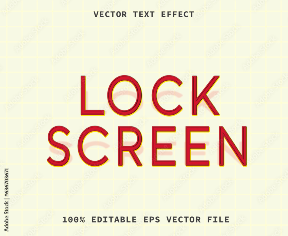 Editable text effect Lock Screen modern lettering typography font style ...