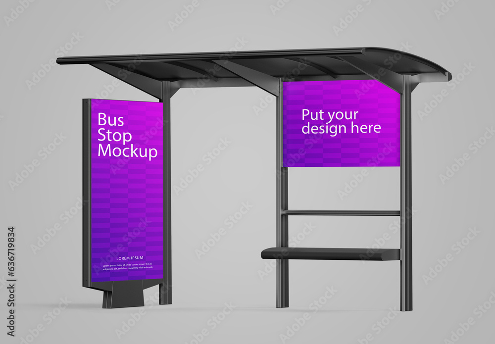Bus Stop Mockup Stock Template | Adobe Stock