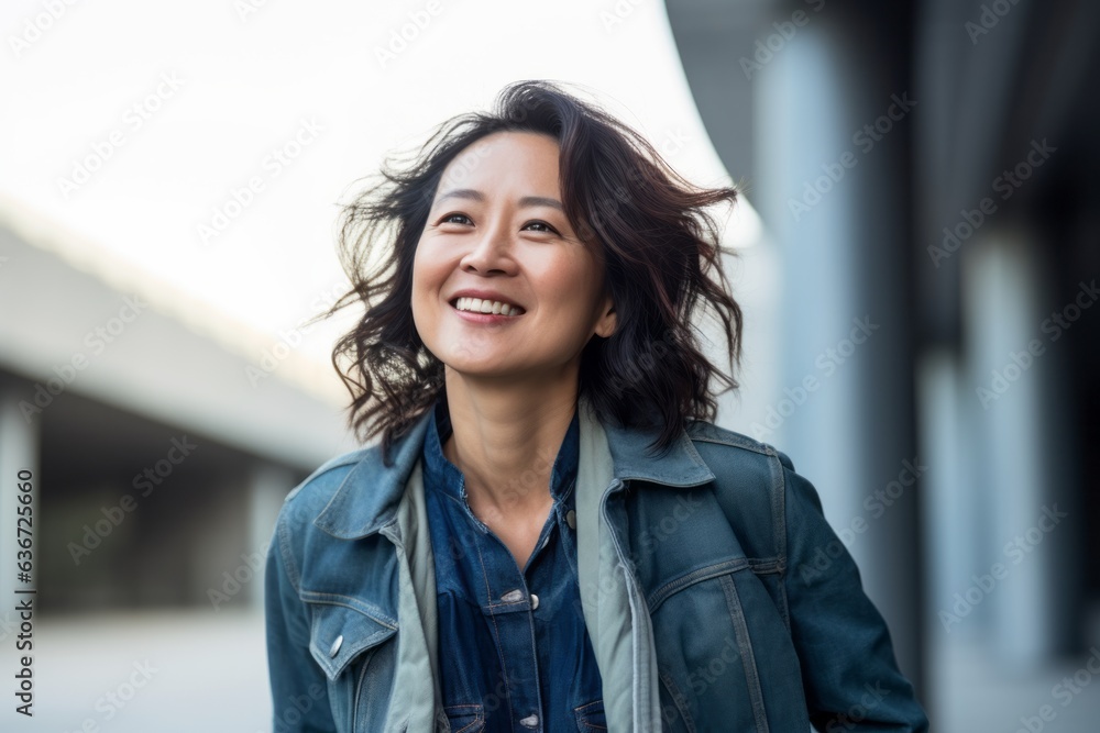 Lifestyle portrait of a Chinese woman in her 40s in a modern ...