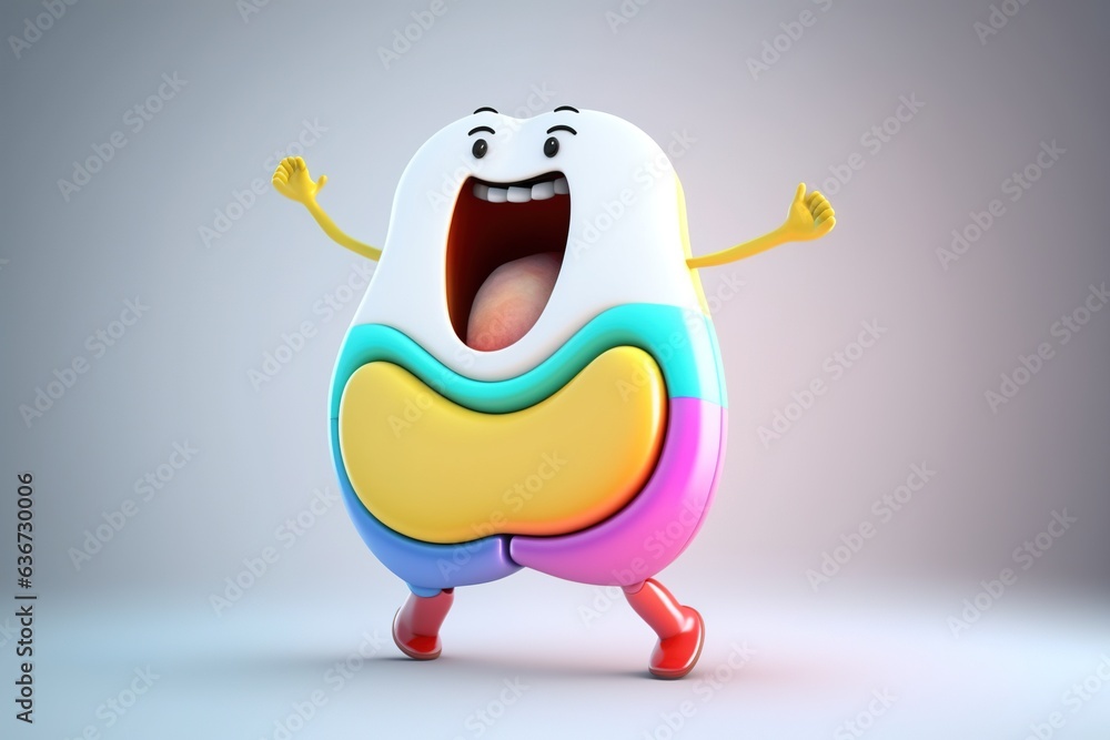 Stomach. Cute cartoon healthy human anatomy internal organ character ...