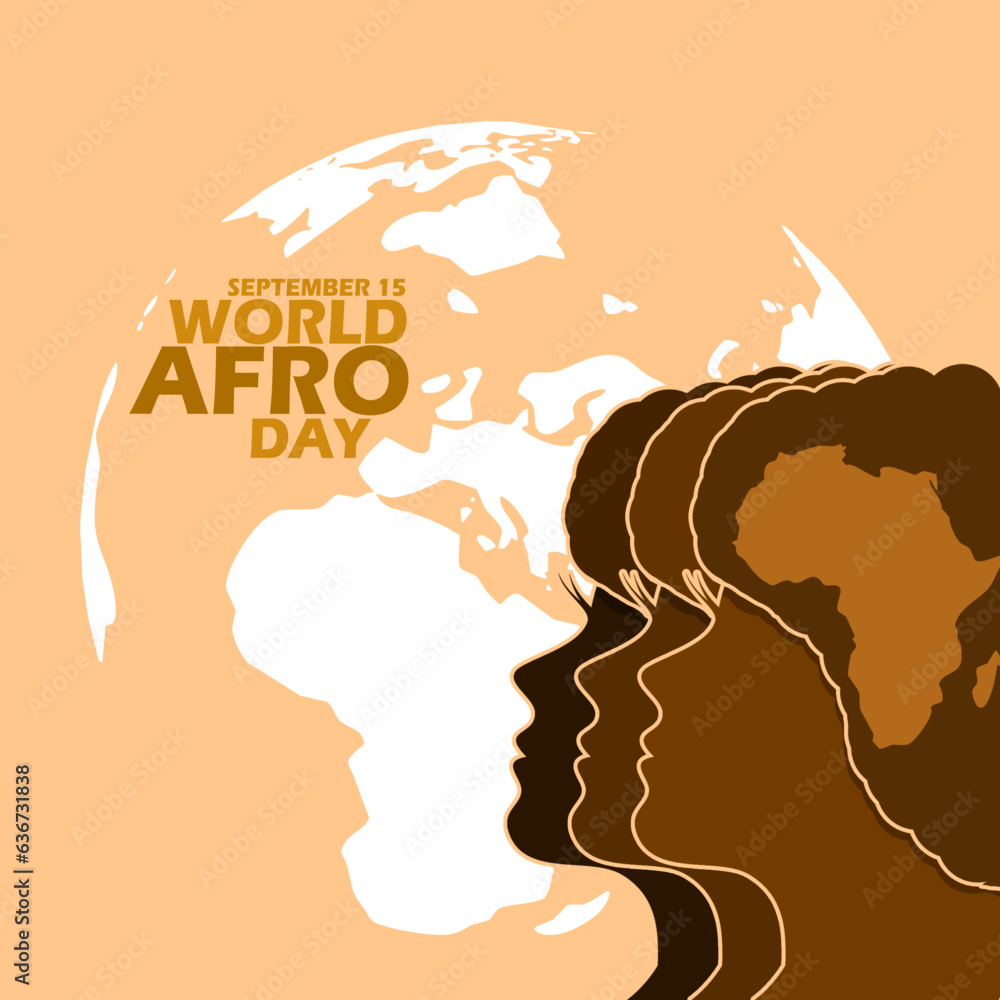 Illustration of African women with African map, earth and bold text on ...