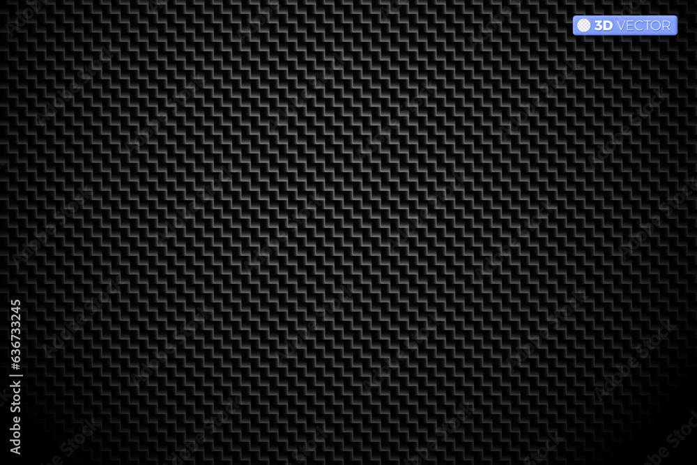 Carbon fiber texture with redial gradient. Vector illustration. Dark ...