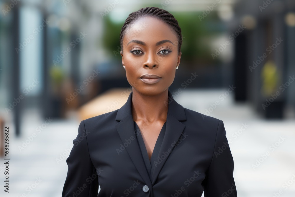 Portrait of a Nigerian woman in her 30s in a white background wearing a ...