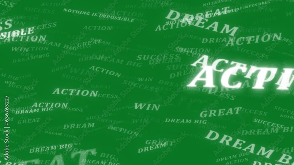 Motivational Text Flying On The Green Screen Background, Motivational ...