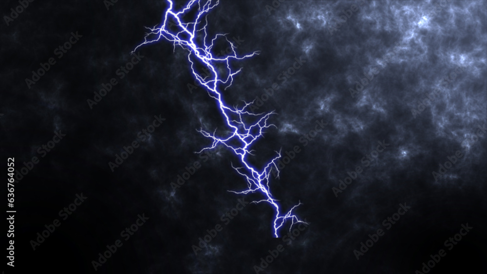 cloudy Lightning, Blue lightning arc electric discharge. Thunderstorm ...