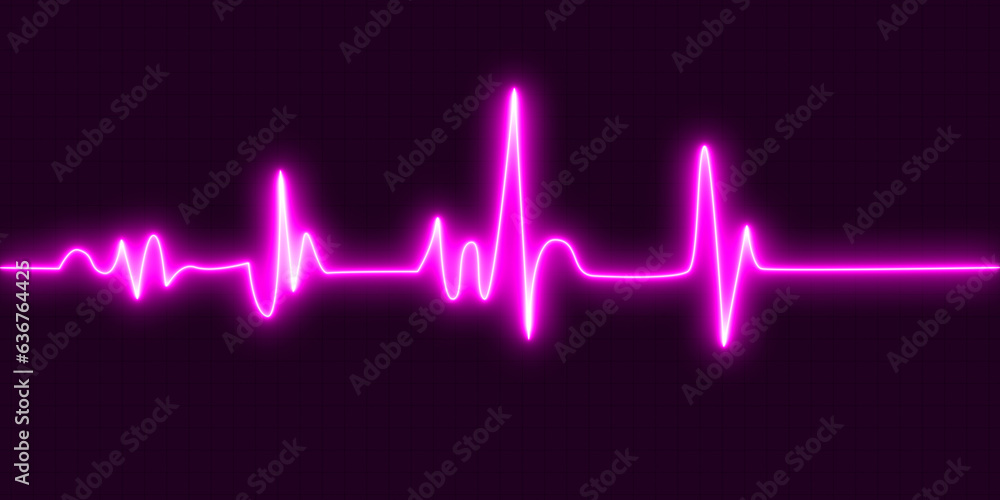 Heart cardiogram line. Electrocardiogram show heart beat line ...