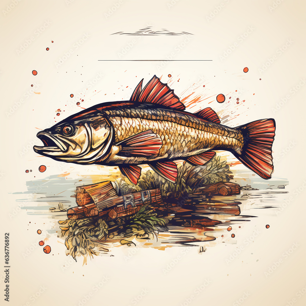 Logo of a fish restaurant or fish store, concept of Mediterranean and ...