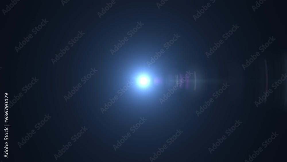 Abstract loop center blue star optical shine light lens flares ...