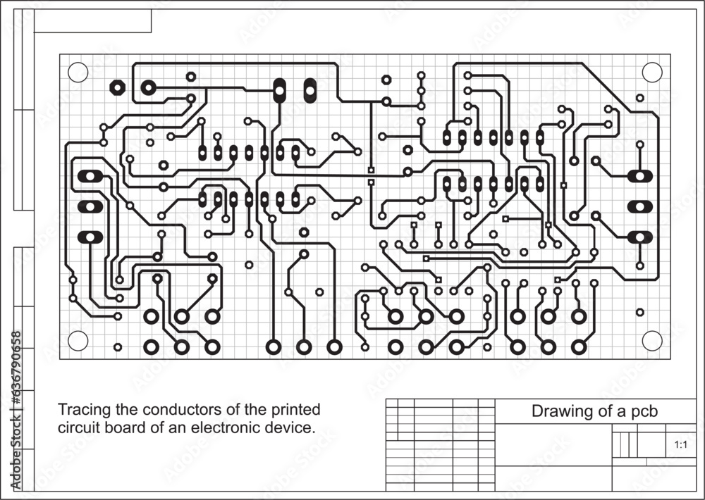 Tracing the conductors of the printed circuit board of an electronic ...