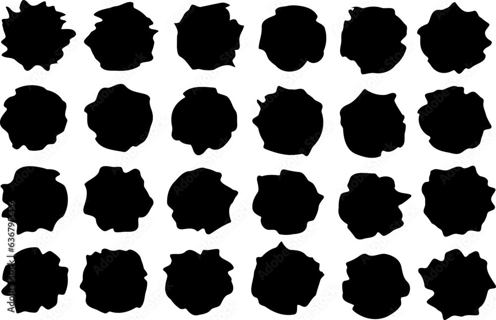 Abstract fluid blob shapes vector set. Collection line forms for design ...