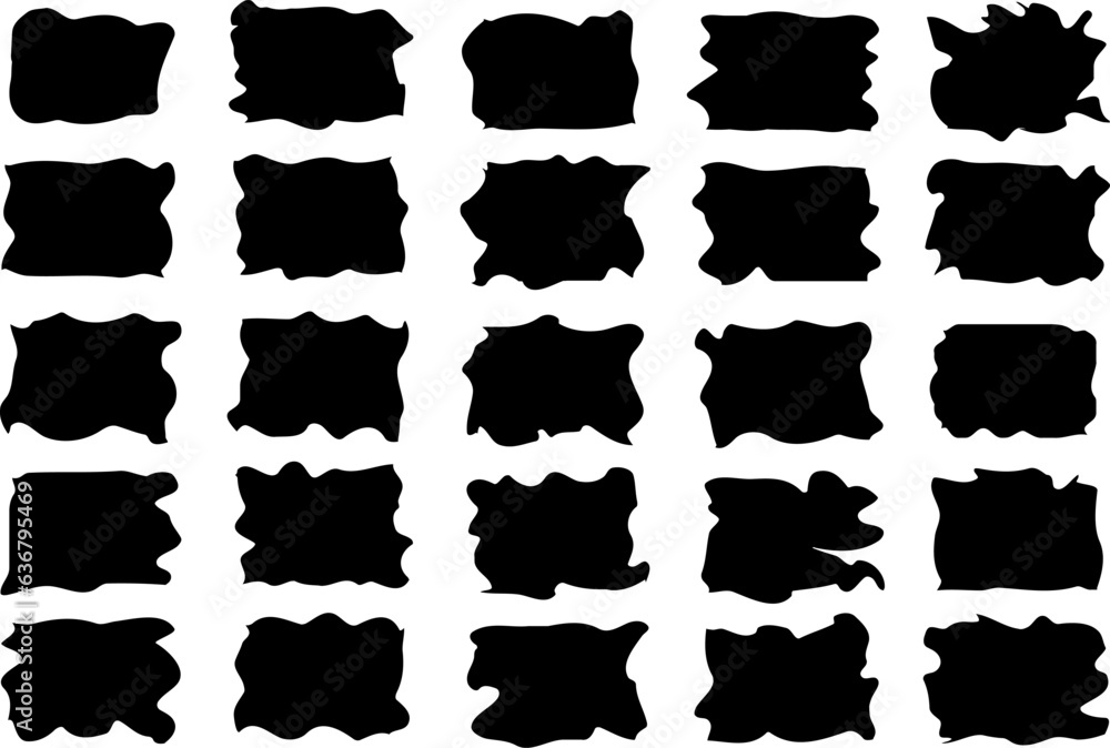 Drop shape vector set. Monochrome collection of organic abstract ...