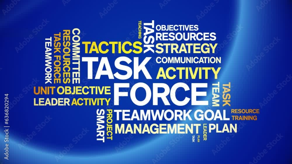 Task Force animated tag word cloud;text design animation kinetic ...