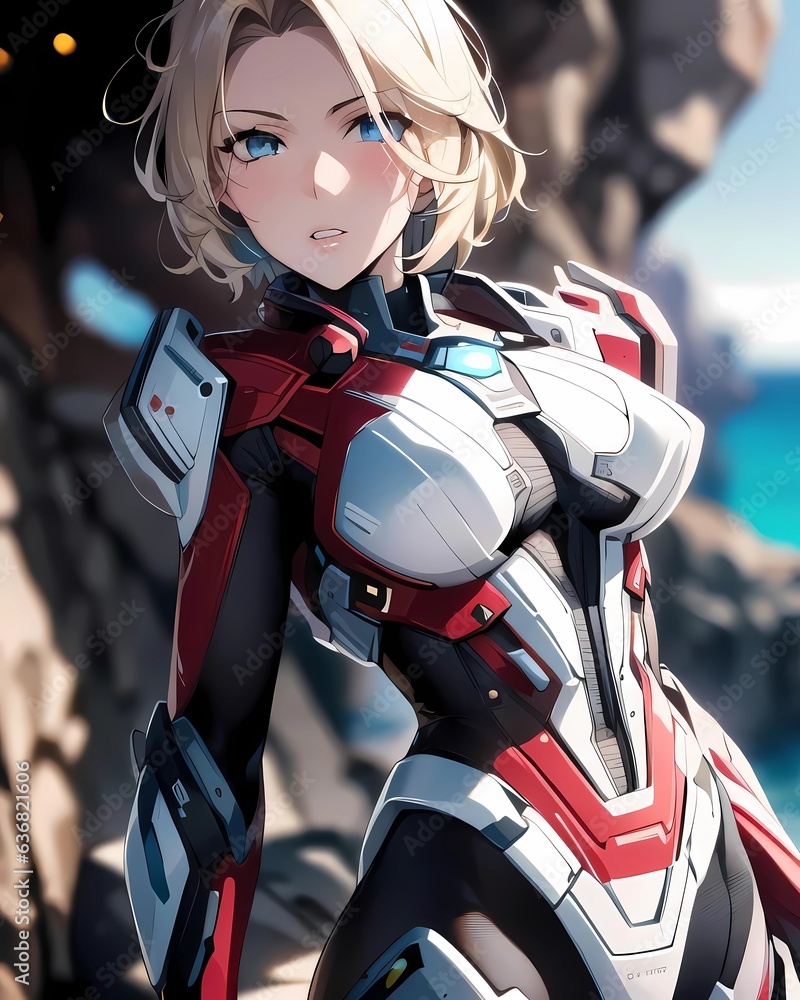 mech pilot anime girl - Generative AI Stock Illustration | Adobe Stock
