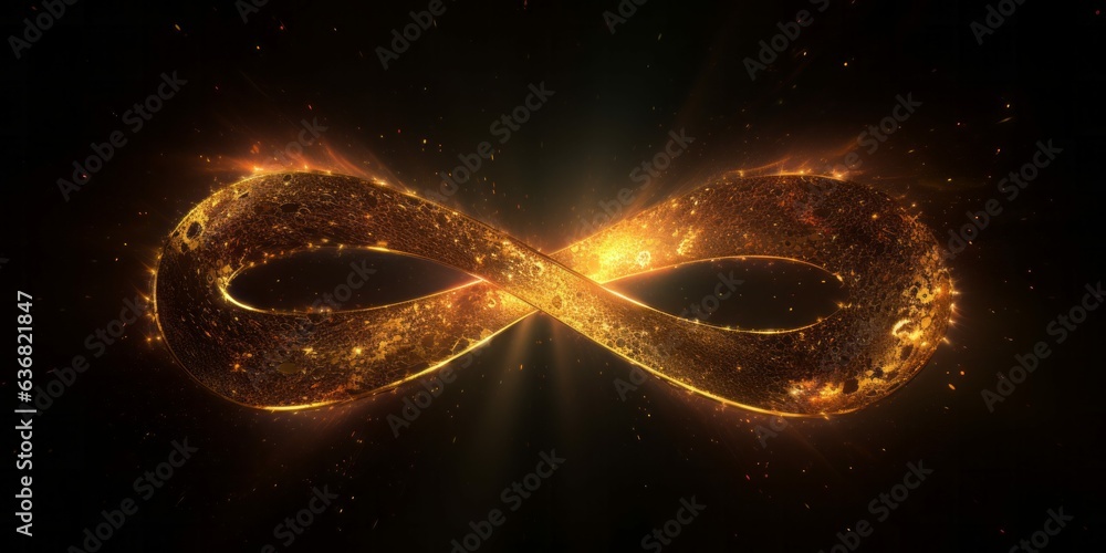 Glowing Shining Golden Infinity Sign, Shimmering Gold Symbol Isolated ...