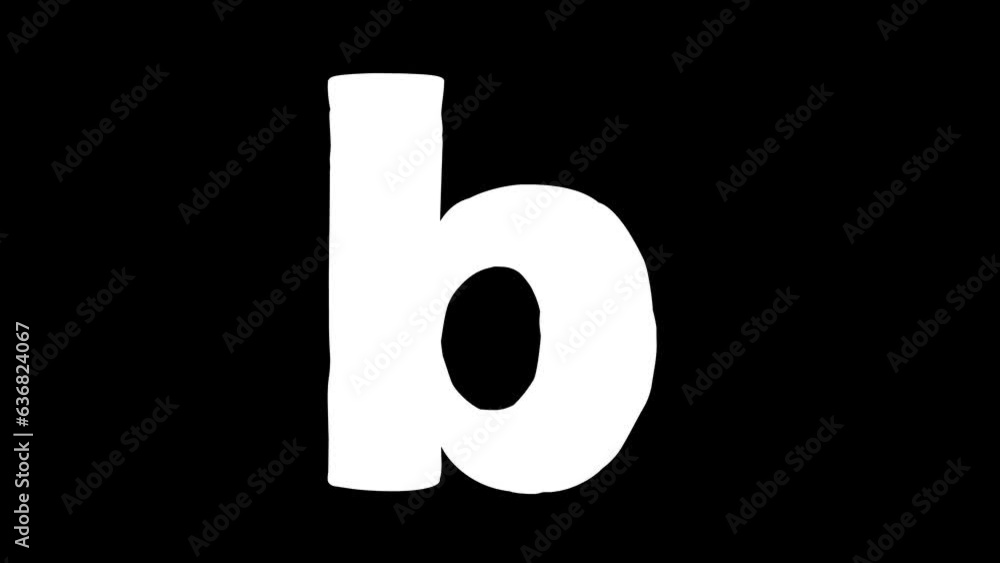 B letter small forming cartoon animation. Compatibile part of alphabet ...