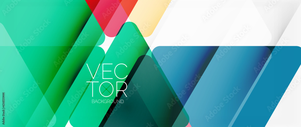 Abstract background. Color transparent triangles in mosaic style with ...