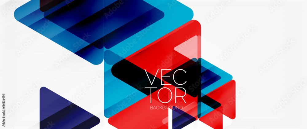 Abstract background. Color transparent triangles in mosaic style with ...