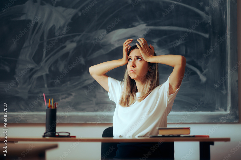 Unhappy Professor Having a Difficult Job in Stressful Workplace ...