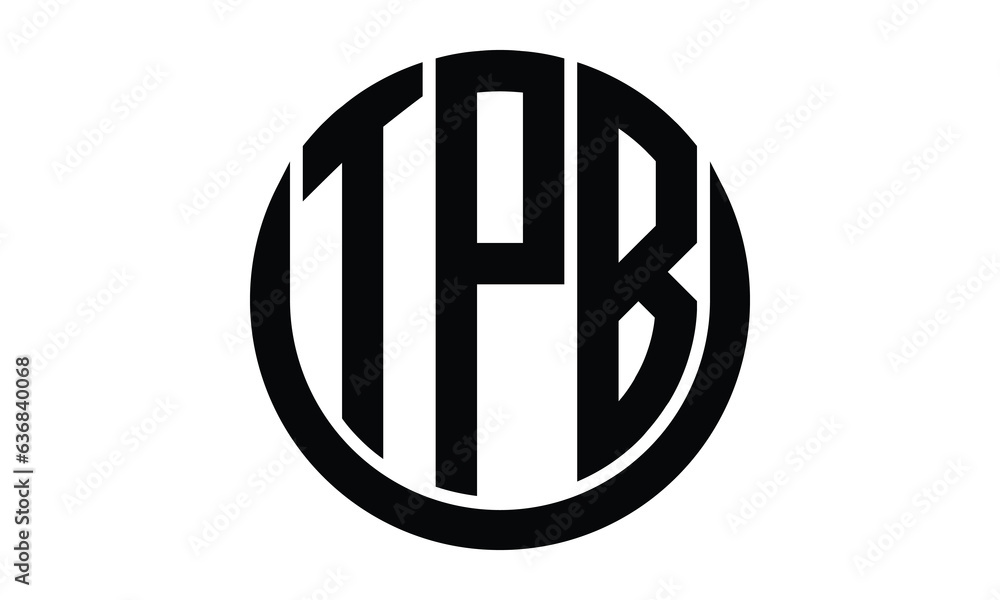 TPB shield in circle logo design vector template. lettermrk, wordmark ...