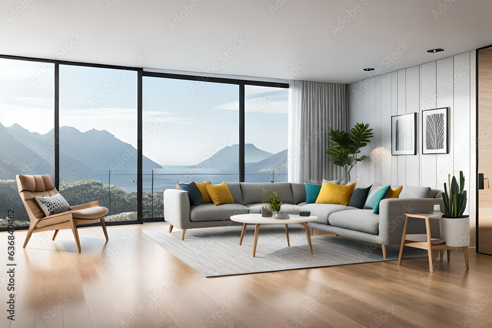 modern living room modern living room interior with fireplace ...