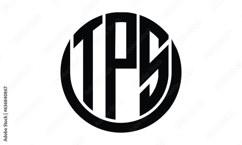 TPS shield in circle logo design vector template. lettermrk, wordmark ...