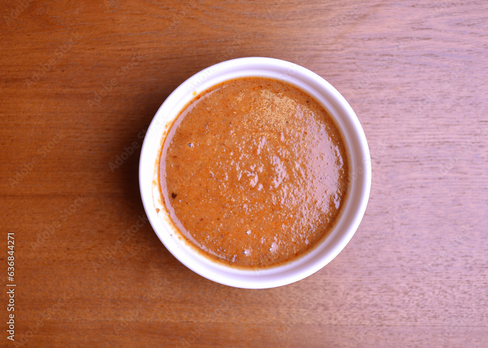 chef signature mala red spicy chilli oil shrimp sambal curry satay ...