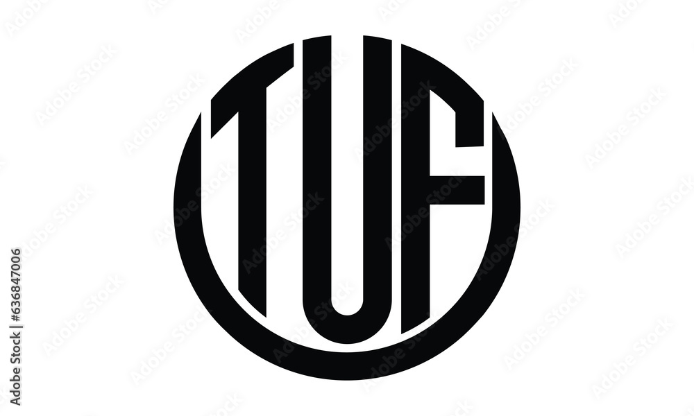TUF shield in circle logo design vector template. lettermrk, wordmark ...