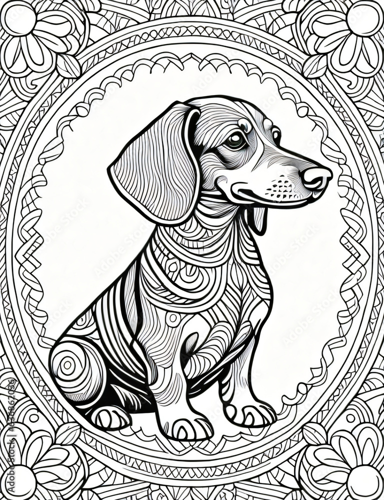dachshund Dog Breed Coloring Pages for Relaxation. Coloring Pages for ...