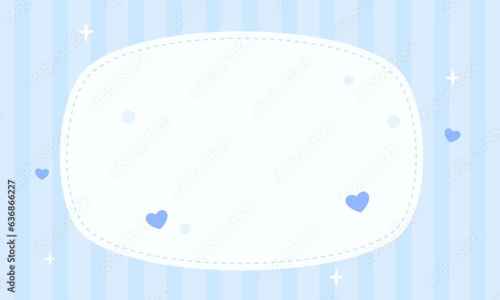 Vector cute blue doodle frame banner template background Stock Vector ...