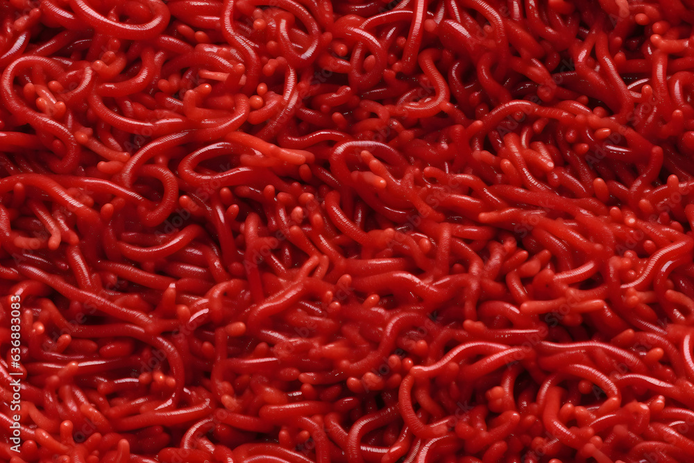 red worms full-frame background and seamless texture, neural network ...