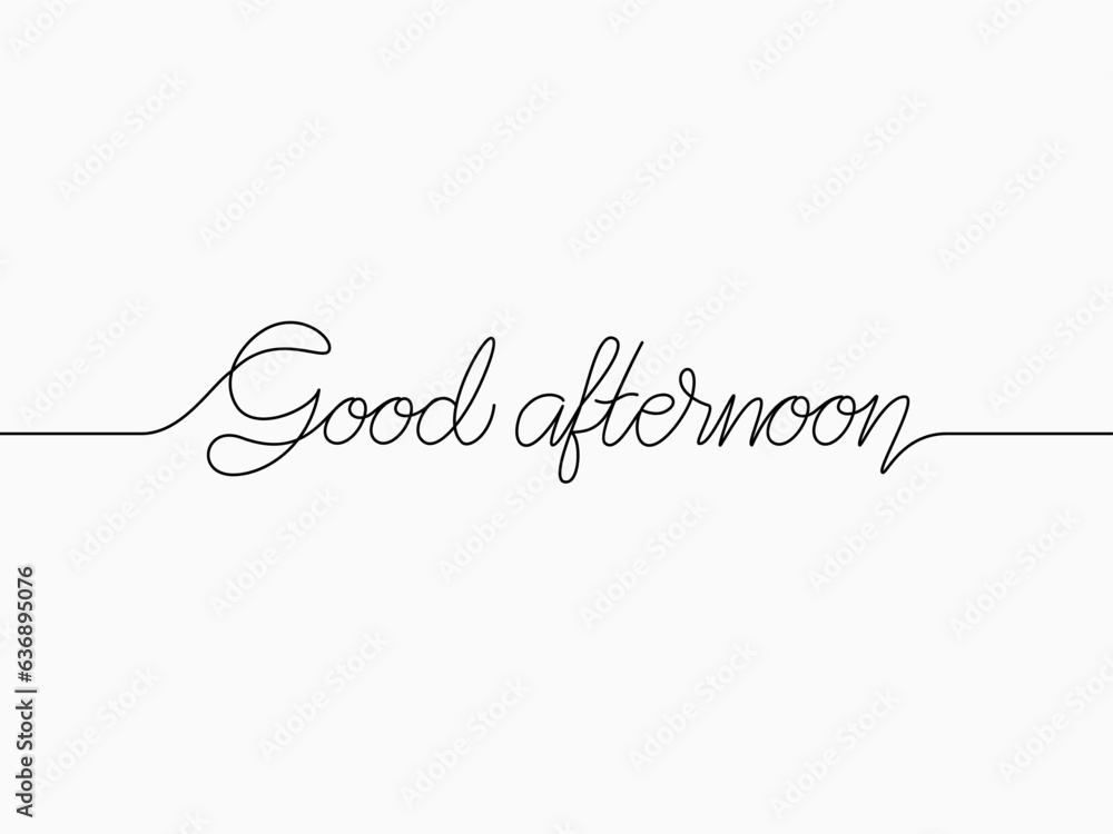 simple black good afternoon text calligraphic lettering continuous ...