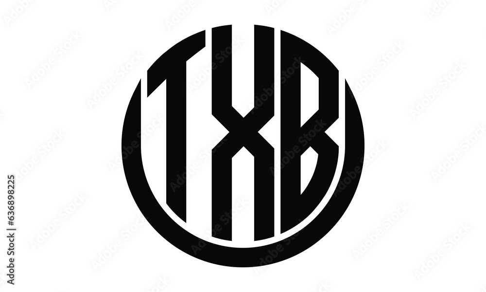 TXB shield in circle logo design vector template. lettermrk, wordmark ...