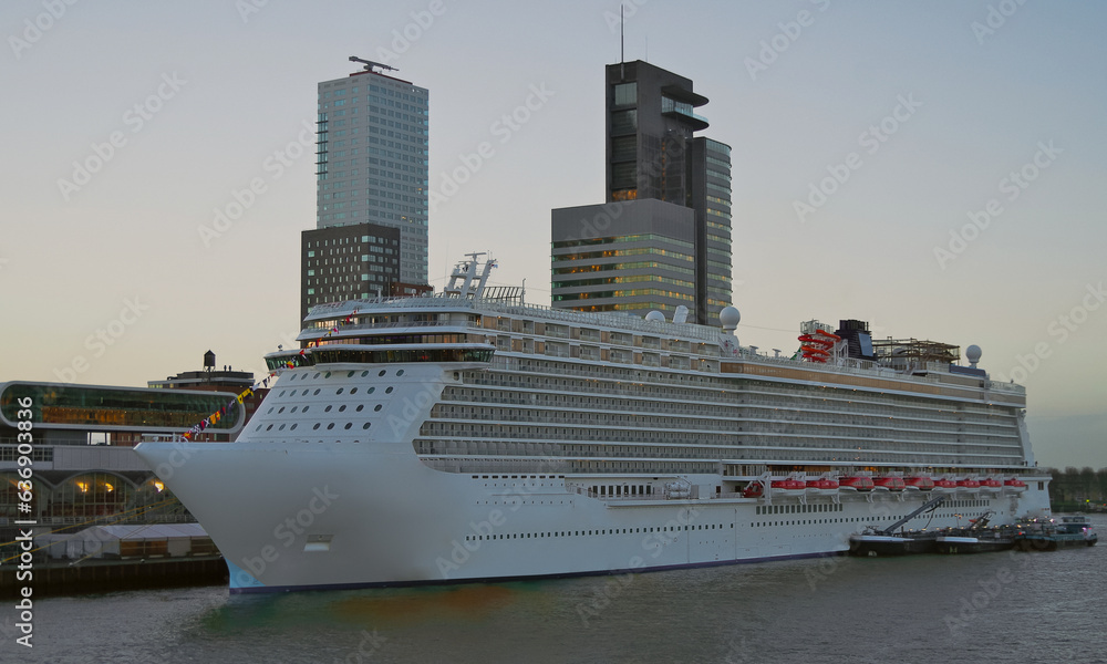 Modern mega cruiseship cruise ship liner Breakaway or Getaway in port ...