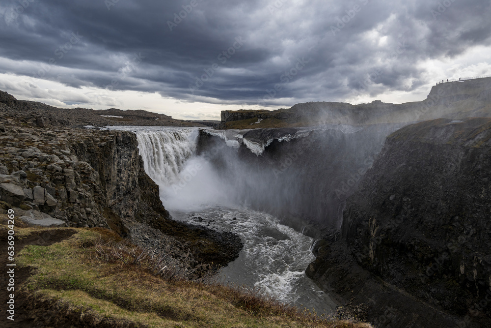 The most powerful waterfall in europe, the dettifoss on iceland in ...