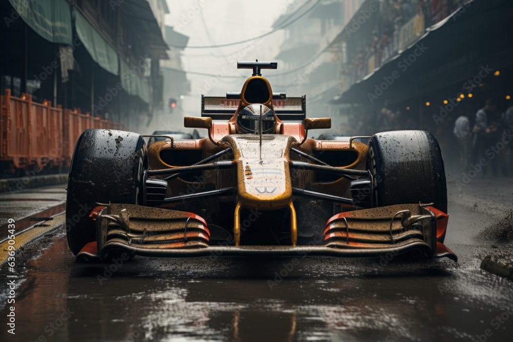 Sleek Formula 1 racing car at top speed, leaving a trail of adrenaline ...