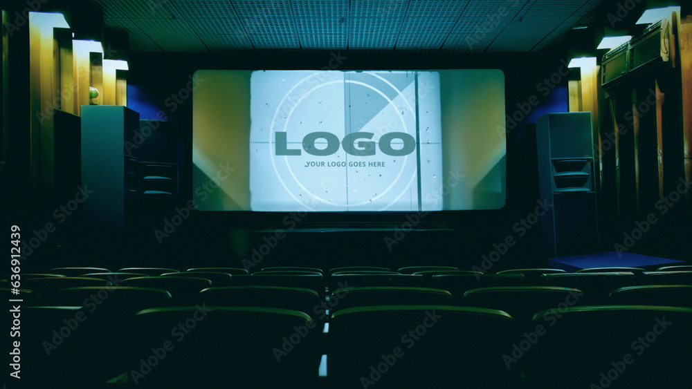 Old Film Countdown Logo Opener On Screen at the Cinema Stock Template ...