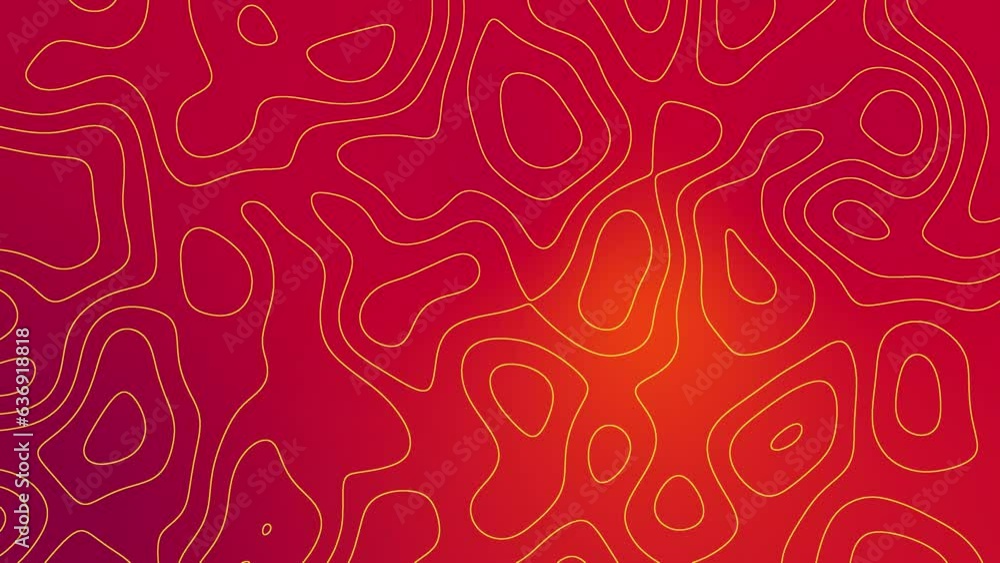 4k Abstract animated outline topographic contour map background motion ...