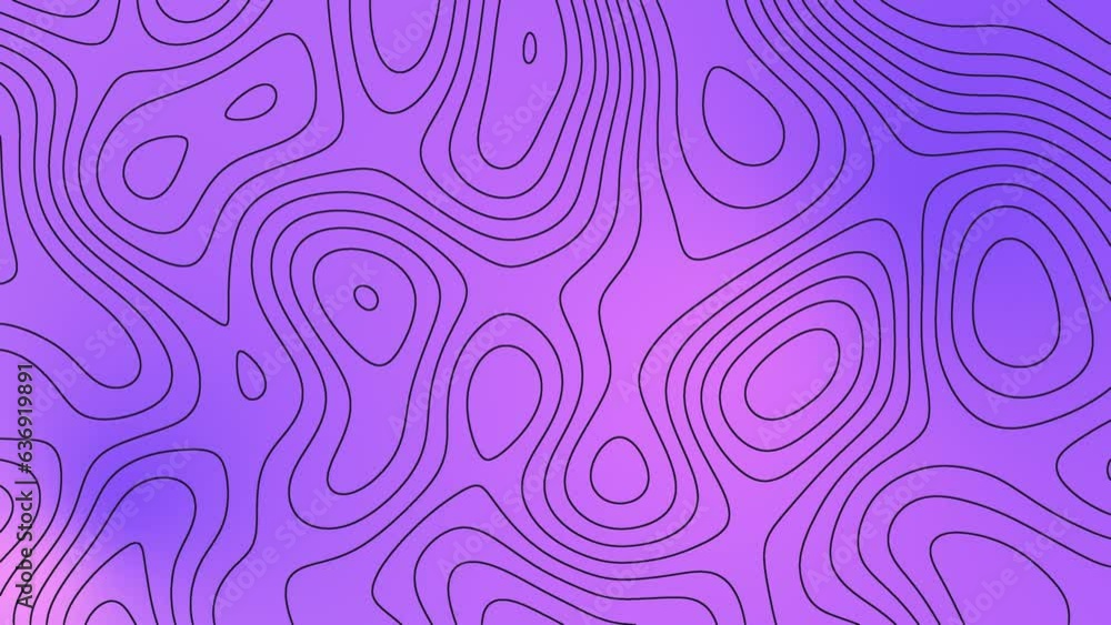 4k Abstract animated outline topographic contour map background motion ...