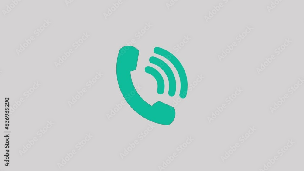 Incoming call ring icon background white Screen Animation of phone call ...
