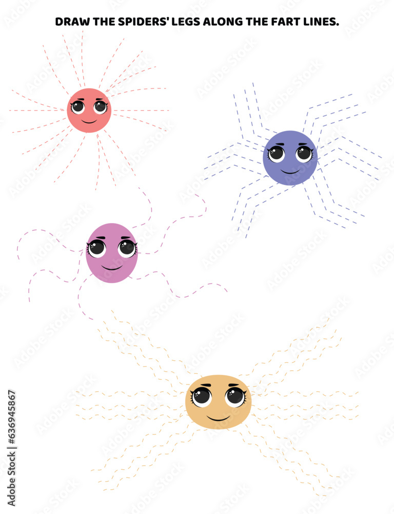 Preschool worksheet for practicing fine motor skill. Trace and color ...