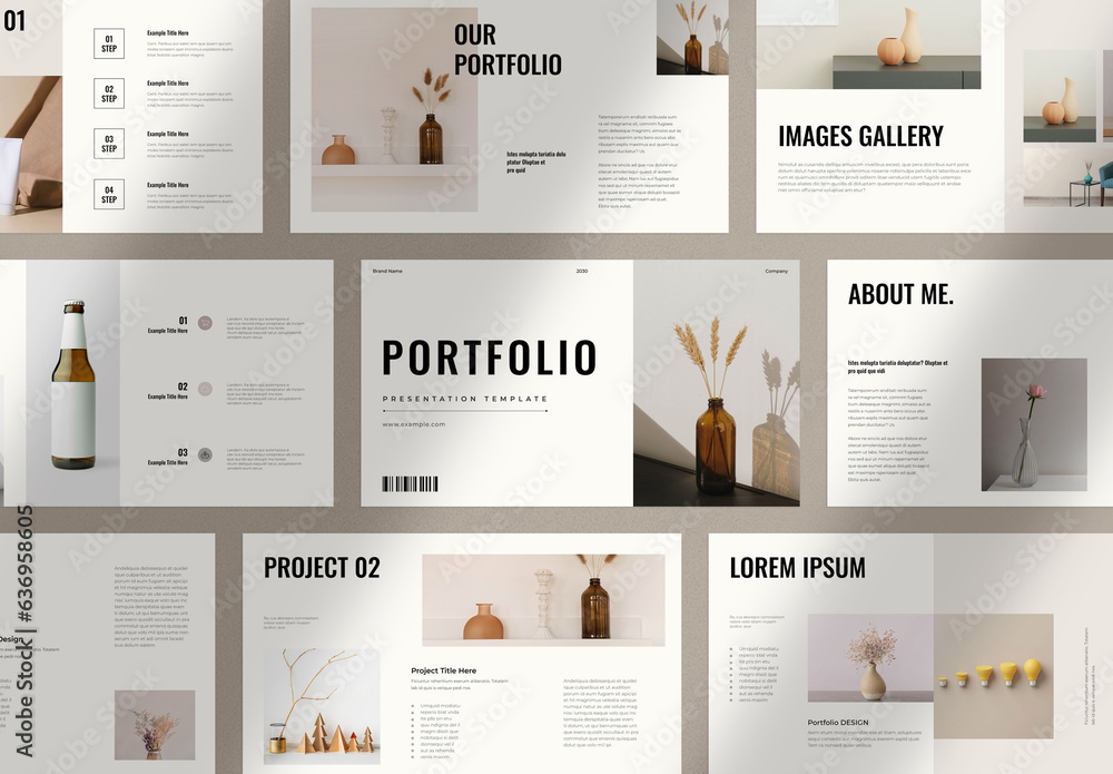 Minimal Portfolio Presentation Template Stock Template | Adobe Stock