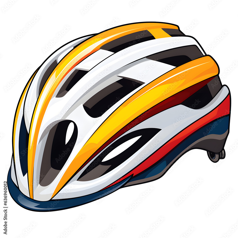 Cartoon clipart of bike helmet, transparent background Stock ...