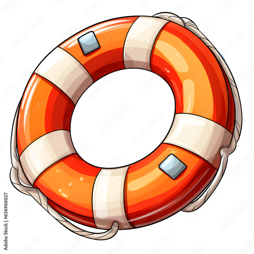 Cartoon clipart of lifesaver buoy, transparent background Stock ...