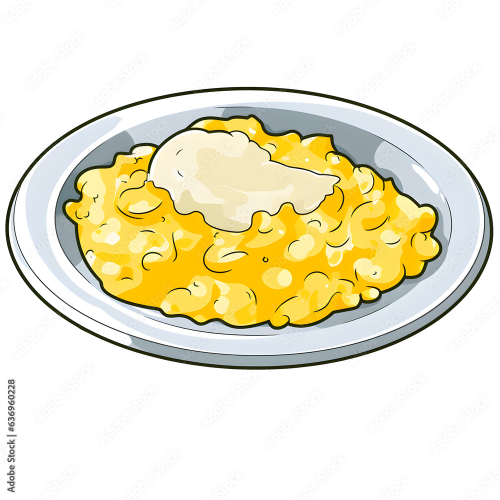 cartoon scrambled eggs clipart, transparent background Stock ...