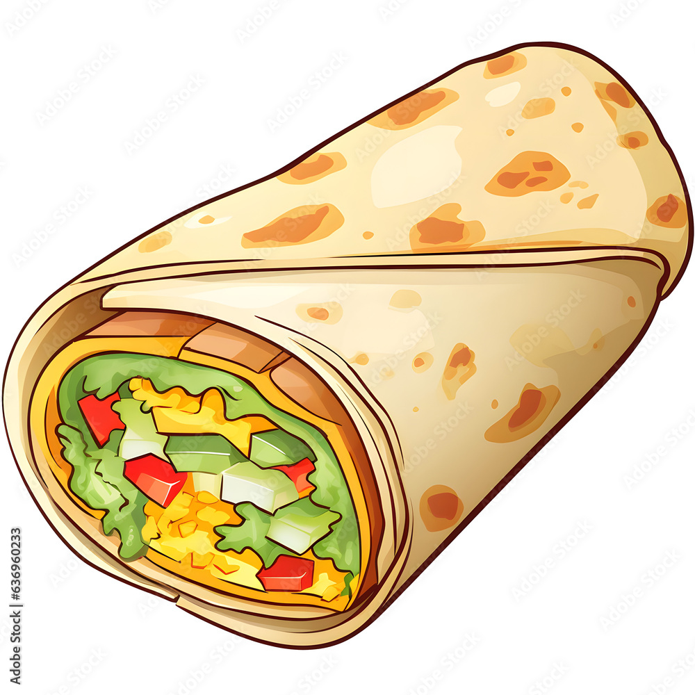cartoon burrito clipart, transparent background Stock Illustration ...
