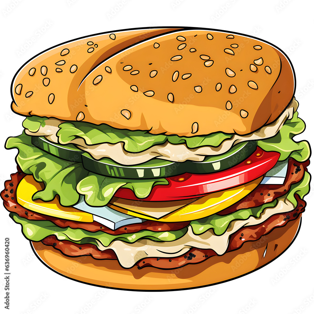 cartoon BLT sandwich clipart, transparent background Stock Illustration ...