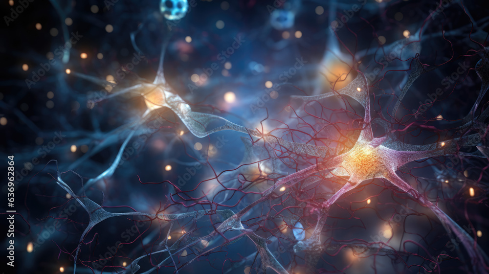 neurons and synapse like structures brain chemistry Stock Illustration ...