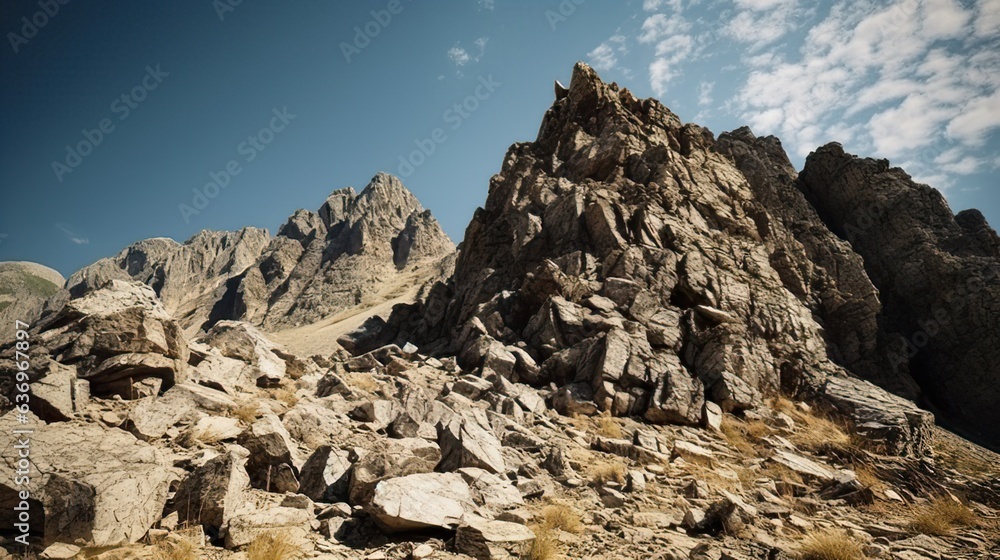 Rough and Jagged Rocky Mountain Surface, Raw Beauty in Mountain Terrain ...