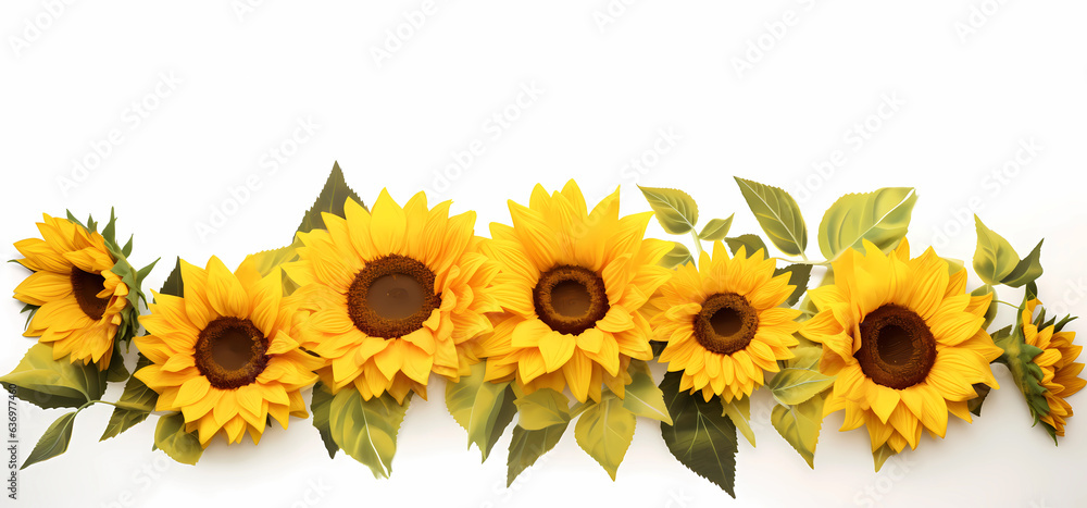 sunflower frame design sunflowers border card template. AI Generated ...